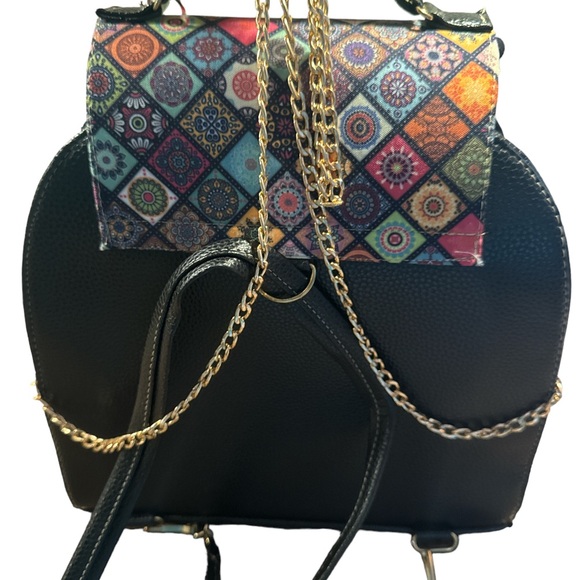 Bags | Fashion Backpackcrossbody Chain Pom Pom Flap Tweed Front Very ...